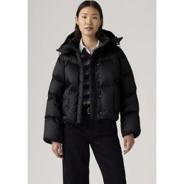 Levi's Steppjacke LEVI'S, Damen, Gr. L (40), anthrazit night, Web, Obermaterial: 100% Polyester, unifarben, normal taillenbedeckt, mit Gummizug, Jacken Steppjacke, mit abnehmbarer Kapuze