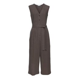 Lascana Damen Overall, gr&uuml;n, Gr. 38, unifarben, Web, Obermaterial: 85% Viskose, 15% Leinen, Overalls, und Taschen, sommerlicher Jumpsuit, casual-chic