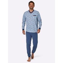 King&acute;S Club KINGS CLUB Herren Schlafanzug, Gr. 44jeansblau, 100% Baumwolle, Homewear-Sets