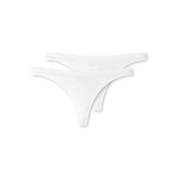 Schiesser Damen T-String "95/5", Gr. 42, wei&szlig;, Single Jersey, Obermaterial: 95% Baumwolle, 5% Elasthan, Unterhosen, mit besonders flachen N&auml;hten