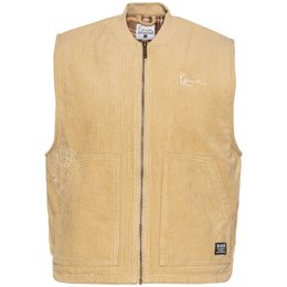 Karl Kani Damen Steppweste "Karl Kani Herren KU233-006-1 KK Chest Signature Corduroy Vest"sand, Gr. XXL, 100% Baumwolle, Westen