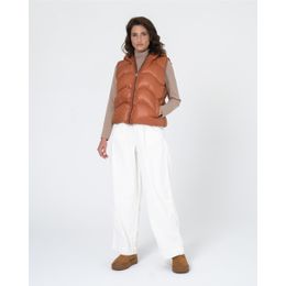FRESHLIONS Damen Steppweste "Laura", braun, Gr. S, 100% Polyester, Westen, mit gro&szlig;er, gem&uuml;tlicher Kapuze