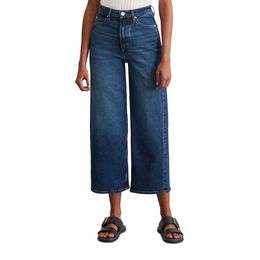 Marc O'Polo Weite Jeans MARC O'POLO "Tolva", Damen, Gr. 30, L&auml;nge 32, blau (authentic schwarz sea blau wash), Denim/Jeans, Obermaterial: 90% Baumwolle, 9% Polyester, 1% Elasthan, Jeans, High Waist, Wide Fit, in Culotte Form
