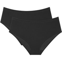 Triumph Damen Midislip "Sense of Modal", Gr. XL, schwarz, Single Jersey, Obermaterial: 87% Modal, 13% Elasthan, Unterhosen, mit h&ouml;herem Bund aus