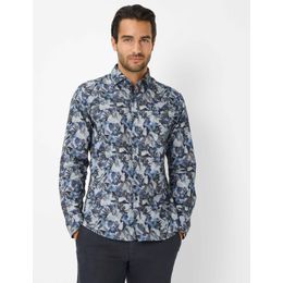 Langarmhemd Brax "Style HAROLD", Herren, Gr. XXL, Normalgrößen, blau, Web, 100% Baumwolle, Hemden