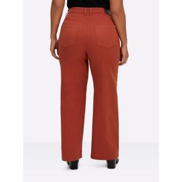 sheego Damen High-waist-Jeans, rot, Gr. 50, unifarben, 98% Baumwolle, 2% Elasthan, Jeans
