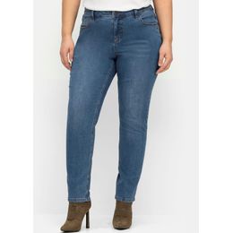 sheego Damen Stretch-Jeans, blau, Gr. 54, unifarben, 99% Baumwolle, 1% Elasthan, Jeans
