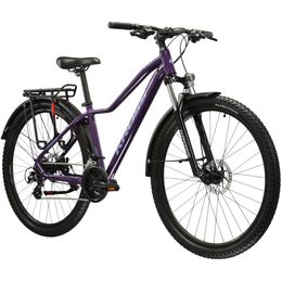 KROSS Mountainbike "Damen Hardtail Lea 2.0", 43cm, 27,5+ Zoll (69,85cm) hinten: 27,5+ Zoll (69,85cm), lila, Fahrr&auml;der