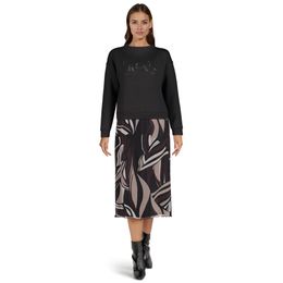 Betty Barclay Damen Midirock "Damen mit Gummizug"taupe, schwarz, Gr. 40, Obermaterial: 95% Polyester, 5% Elasthan; Futter: 95% Viskose, 5% Elasthan,