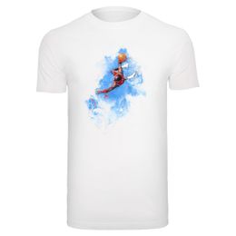 MisterTee Damen T-Shirt "MisterTee Herren Basketball Clouds"wei&szlig;, Gr. L, unifarben, 100% Baumwolle, Shirts
