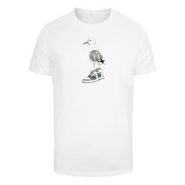 MisterTee Damen T-Shirt "MisterTee Herren Seagull Sneakers Tee"wei&szlig;, Gr. XL, unifarben, 100% Baumwolle, Shirts