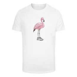MisterTee Damen T-Shirt "MisterTee Herren Flamingo Baller Tee"wei&szlig;, Gr. XXXL, bedruckt, 100% Baumwolle, Shirts