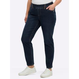 Bequeme Jeans sheego, Damen, Gr. 48, Normalgr&ouml;&szlig;en, dunkelblau, 99% Baumwolle, 1% Elasthan, unifarben, lang, Jeans