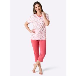 Comtessa Damen Capri-Pyjama, Gr. 36wei&szlig;, flamingo, bedruckt, 100% Baumwolle, Homewear-Sets