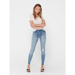 Only Damen Ankle-Jeans "ONLBLUSH &ndash; Ankle-Jeans mit Destroyed Look f&uuml;r trendige Outfits", blau, Gr. M, Abriebeffekte, Denim/Jeans, Obermaterial: 94%