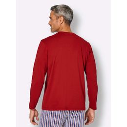Herren Pyjamaoberteil "Schlafanzug-Shirt", Gr. 48kirsche, 100% Baumwolle, unifarben, Shirts