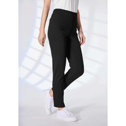 GOLDNER Damen Schlupfhose "Slim Fit Hose BELLA mit Schlupfbund", schwarz, Gr. 44, Obermaterial: 67% Viskose CV. 27% Polyamid PA. 6% Elasthan EL.,