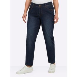 5-Pocket-Jeans sheego, Herren, Gr. 40, Normalgr&ouml;&szlig;en, dunkelblau used, 99% Baumwolle, 1% Elasthan, unifarben, lang, Jeans 5-Pocket-Jeans