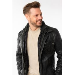 Mauritius Herren Lederjacke "MMGarreck"schwarz, Gr. L, unifarben, Obermaterial: 100% Schafsleder. Besatz: 100% Polyester. Futter: 100% Baumwolle.