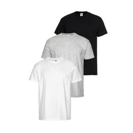 Herren T-Shirt, schwarz-wei&szlig;, Basic, Gr. XL, Fruit of the Loom, unifarben, Single Jersey, Obermaterial: 100% Baumwolle. Obermaterial 2: 97%