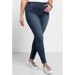sheego Damen Jeansleggings, blau, Gr. 25, unifarben, 37% Viskose, 34% Baumwolle, 27% Polyester, 2% Elasthan, Jeans
