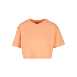 T-Shirt Urban Classics "Urban Classics Damen Ladies Short Oversized Tee", Damen, Gr. L, papaya, 100% Baumwolle, unifarben, oversize, Rundhals, Shirts T-Shirt