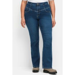 sheego Damen Stretch-Jeans, blau, Gr. 58, unifarben, 99% Baumwolle, 1% Elasthan, Jeans