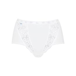 Sloggi Damen Maxislip "Chic", Gr. 44, wei&szlig;, Single Jersey, Obermaterial: 95% Baumwolle, 5% Elasthan. Spitze: 71% Polyamid, 20% Baumwolle, 9%