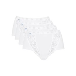 Sloggi Damen Maxislip "Chic", Gr. 50, wei&szlig;, Single Jersey, Obermaterial: 95% Baumwolle, 5% Elasthan. Spitze: 71% Polyamid, 20% Baumwolle, 9%
