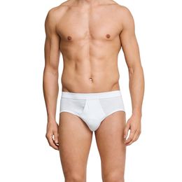 Schiesser Herren Slip "Essentials", Gr. 6, wei&szlig;, Feinripp, Obermaterial: 100% Baumwolle, unifarben, Unterhosen, mit komfortablem Softbund