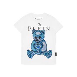 Philipp Plein Jungen T-Shirt "Teddy Verziert"01, wei&szlig;, Gr. 10, Obermaterial: 100% Baumwolle, Shirts