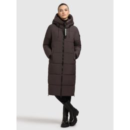 Steppmantel Khujo "NALU", Damen, Gr. S, moody plum, 100% Polyester, unifarben, eingesetzt elastischer Bund mit Windstopper, M&auml;ntel Steppmantel