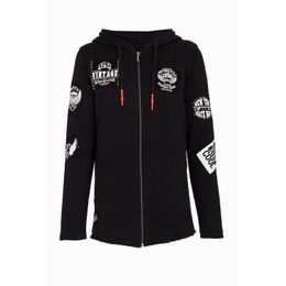 Cipo & Baxx CIPO & BAXX Herren Sweatjacke "Sweatjacke", schwarz, Basic, Gr. S, unifarben, 100% Baumwolle, Sweatjacken, mit coolen Stickereien, CL-240