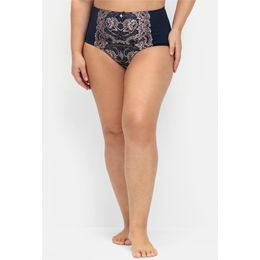 sheego Damen Slip, Gr. 52, blau, 82% Polyamid, 18% Elasthan, Unterhosen