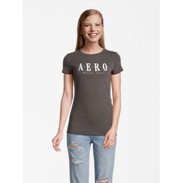 A&eacute;ropostale T-Shirt 'STARS' Damen Gr&ouml;&szlig;e S dunkelgrau / rosa / wei&szlig;