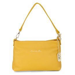Anna Morellini Leder-Schultertasche "Sancia" in Gelb - (B)25 x (H)16 x (T)4 cm - 75% | Damen-taschen
