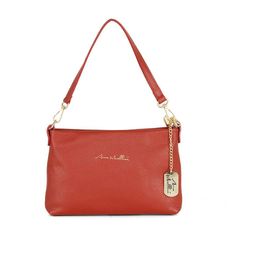 Anna Morellini Leder-Schultertasche "Sancia" in Rot - (B)25 x (H)16 x (T)4 cm - 77% | Damen-taschen