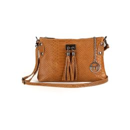 Mia Tomazzi Leder-Umhängetasche "Navigli" in Hellbraun - (B)22 x (H)15 x (T)4 cm - 76% | Damen-taschen