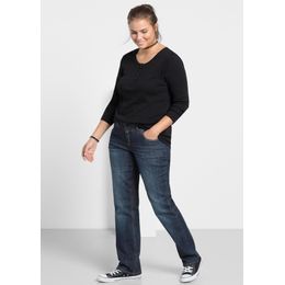 sheego Damen Stretch-Jeans, blau, Gr. 26, unifarben, 98% Baumwolle, 2% Elasthan, Jeans