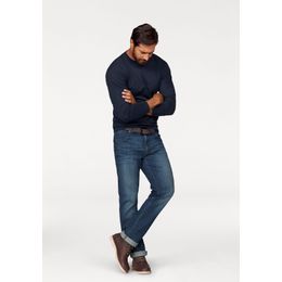 Herren Langarmshirt, blau, Gr. M, Fruit of the Loom, unifarben, Single Jersey, Obermaterial: 100% Baumwolle, Shirts, aus reiner Baumwolle, 2-er Pack