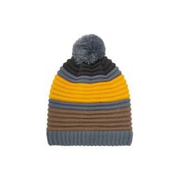 Color Kids M&uuml;tze in Grau/ Hellbraun/ Gelb - 12% | Gr&ouml;&szlig;e 56 cm | Kindermuetzen