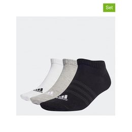 Adidas 3er-Set: Funktionssocken in Wei&szlig;/ Grau/ Schwarz - 10% | Gr&ouml;&szlig;e XL | Damen-outdoor-ausruestung