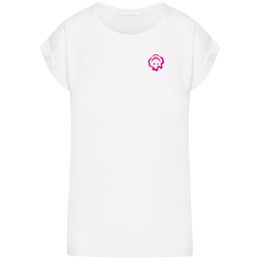 MISS TEE Damen T-Shirt "Miss Tee Everything Is Nice Ladies Extended Shoulder Tee"wei&szlig;, Gr. XS, bedruckt, 100% Baumwolle, Shirts