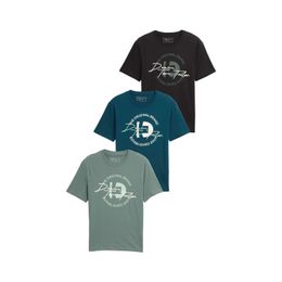 Herren T-Shirt, gr&uuml;n, Gr. S, Tom Tailor Denim, bedruckt, Single Jersey, Obermaterial: 100% Baumwolle, Shirts, mit Print