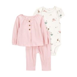 carter's 3tlg. Outfit in Rosa/ Creme - 48% | Größe 80 | Baby-bodys