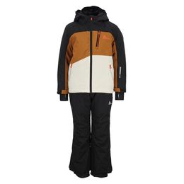 Peak Mountain 2tlg. Ski-/ Snowboardoutfit in Schwarz/ Hellbraun - 69% | Gr&ouml;&szlig;e 128 | Kinder-outdoor-jacken