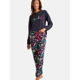 Love & Roses Pyjama Damen Gr&ouml;&szlig;e XXXL navy / gr&uuml;n / pink Winterkleid