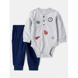 carter's 2tlg. Outfit in Dunkelblau/ Grau - 45% | Größe 74 | Baby-bodys