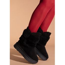 Gooce Leder-Winterstiefel "Bella" in Schwarz - 58% | Gr&ouml;&szlig;e 40 | Damen-stiefel