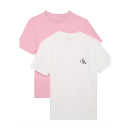 Damen T-Shirt "A- Logo CN 2 Pack Tee", rosa, Gr. L, Calvin Klein Jeans, unifarben, Single Jersey, Obermaterial: 100% Baumwolle, Shirts, Mit